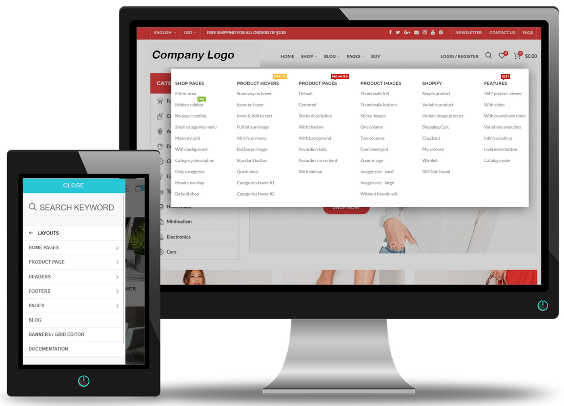 Add Multi Column Dropdown Menu Shopify | EcomHeroes – Ecomheroes
